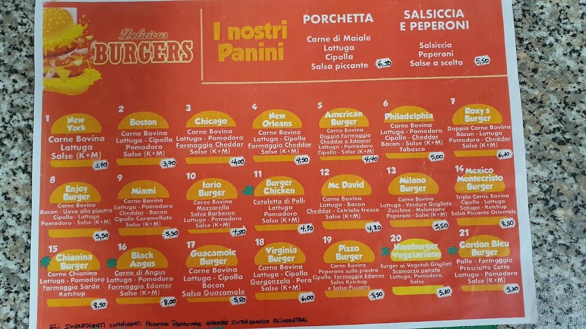 Menu da Enjoy Burger ristorante, Chiavari