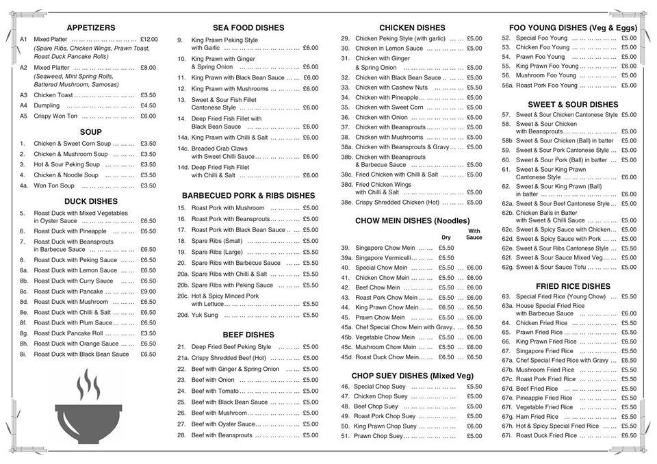 Menu at Tasty Food fast food, Shrewsbury