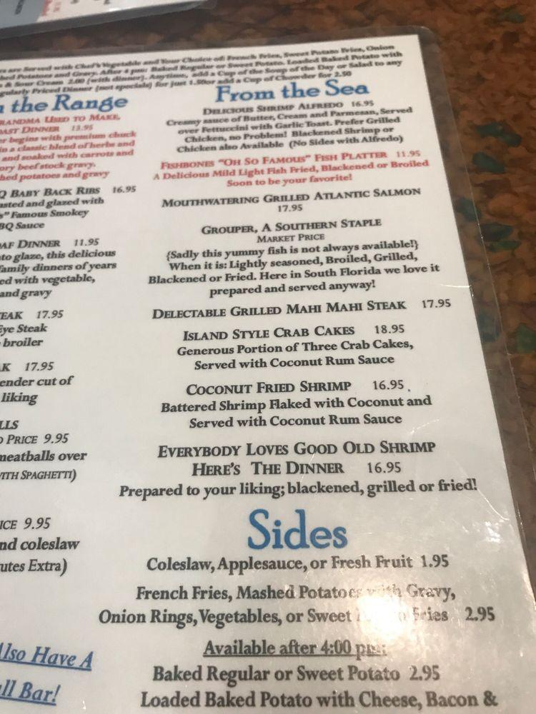 Menu at The Shell Factory and Nature Park restaurant, North Fort Myers