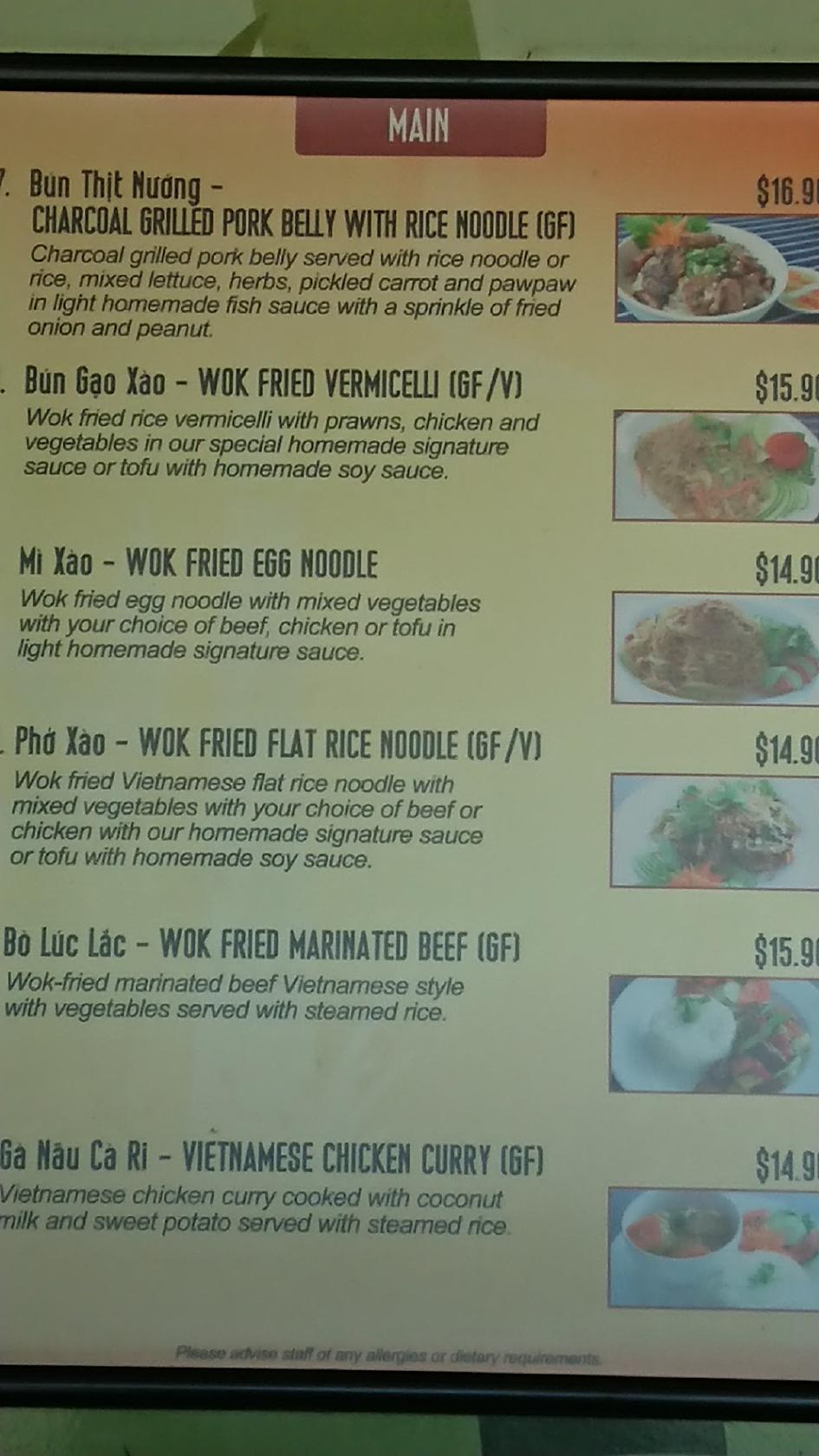 Menu at Vietnamese Corner Kirwan restaurant, Kirwan