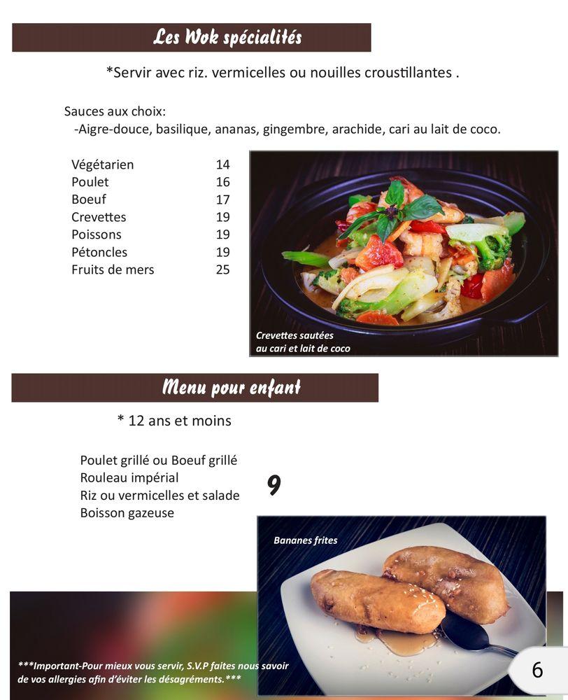 Menu au Chez Lan restaurant, Terrebonne