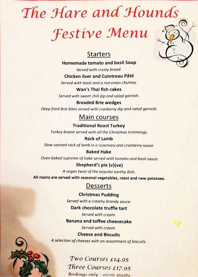 Menu at Hare & Hounds pub & bar, Rochdale, 865 Bury Rd