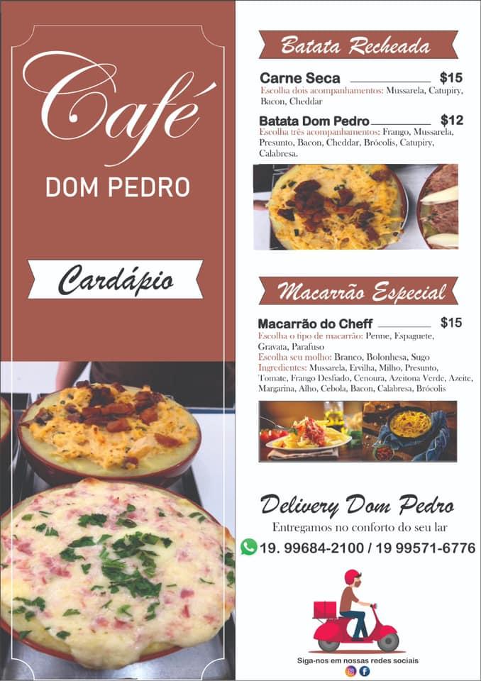 Menu at Café Dom Pedro, Piracicaba