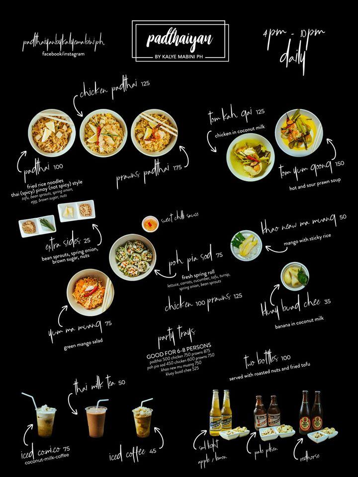 Menu at Padthaiyan by Kalye Mabini Ph restaurant, Malolos