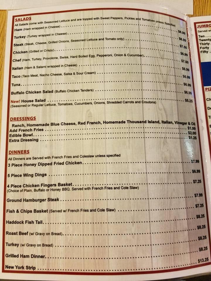 Menu at Port West Restaurant, Westernport