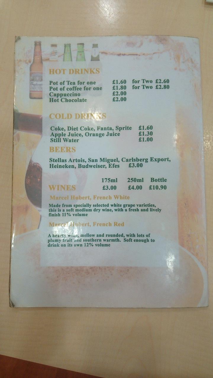 Menu at Smiley's Plaice fast food, Taunton