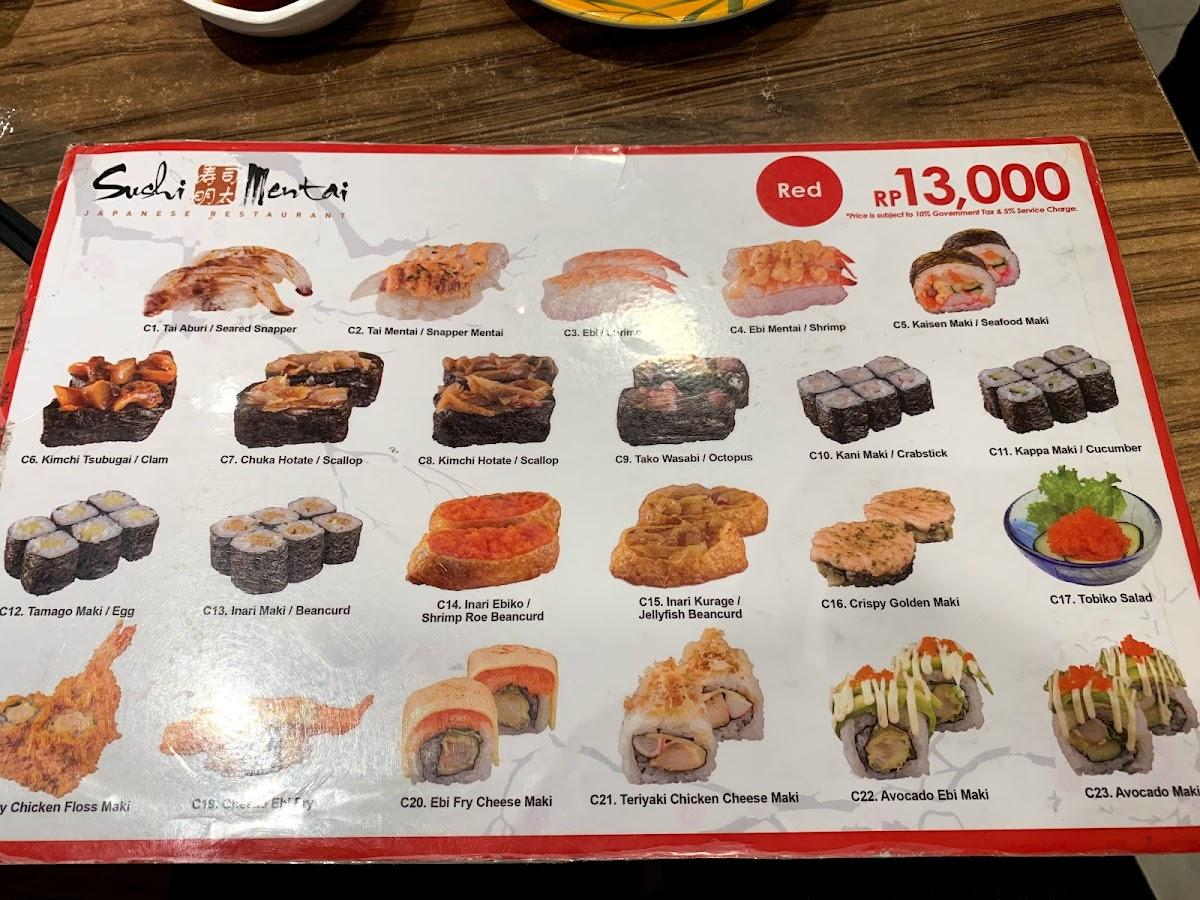 Menu at Sushi Mentai Funtastico Bintaro Emerald restaurant, South Tangerang