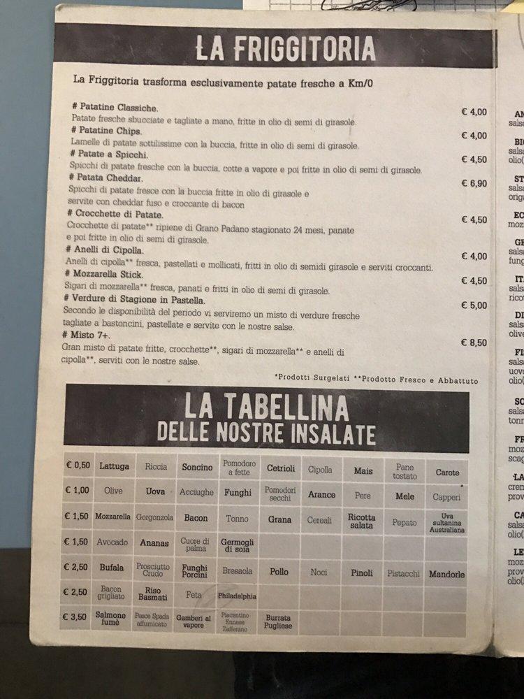 Menu da 7+ Catania pizzeria, Catania