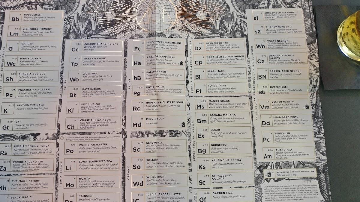 Menu at The Alchemist New York Street pub & bar, Manchester, 1 New York St