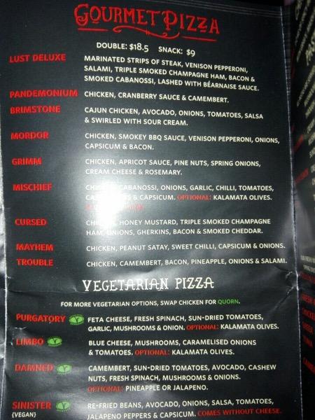 Menu at HELL Pizza Upper Hutt pizzeria, Upper Hutt, 714 Fergusson Dr