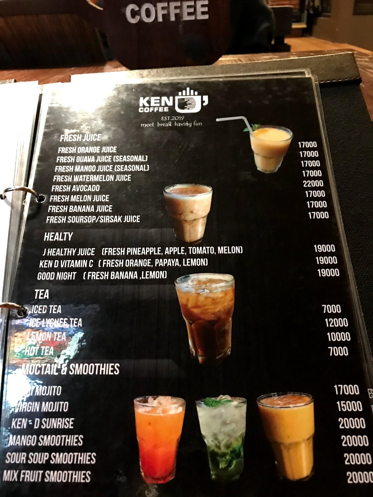 Menu at JFC KRENENG & KEN D COFFEE restaurant, Denpasar