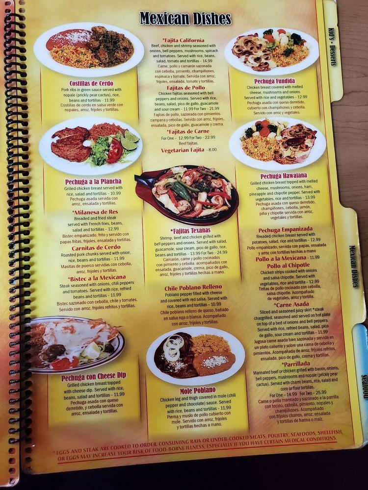Carta de La Fuente Mexican Restaurant, Norcross