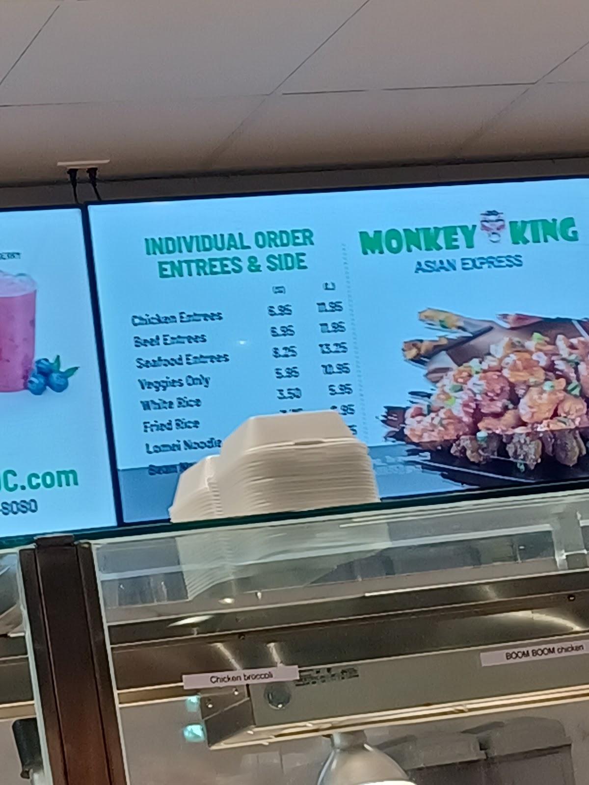 Menu at Monkey King Asian Express restaurant, Cincinnati