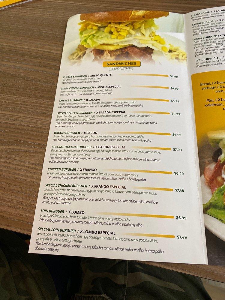 Menu at The Corn House restaurant, Marietta
