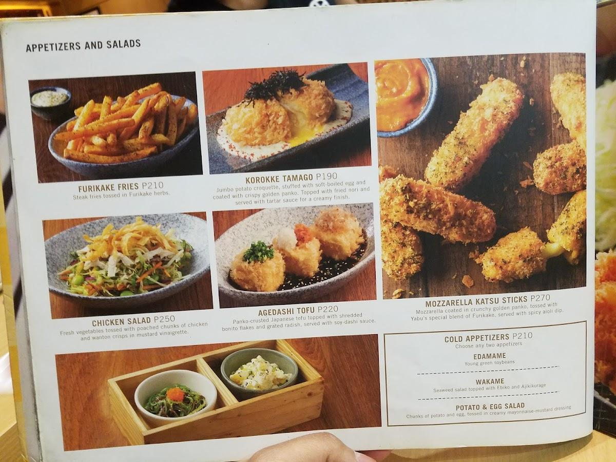 Menu at Yabu restaurant, Las Pinas, C2J6+P73