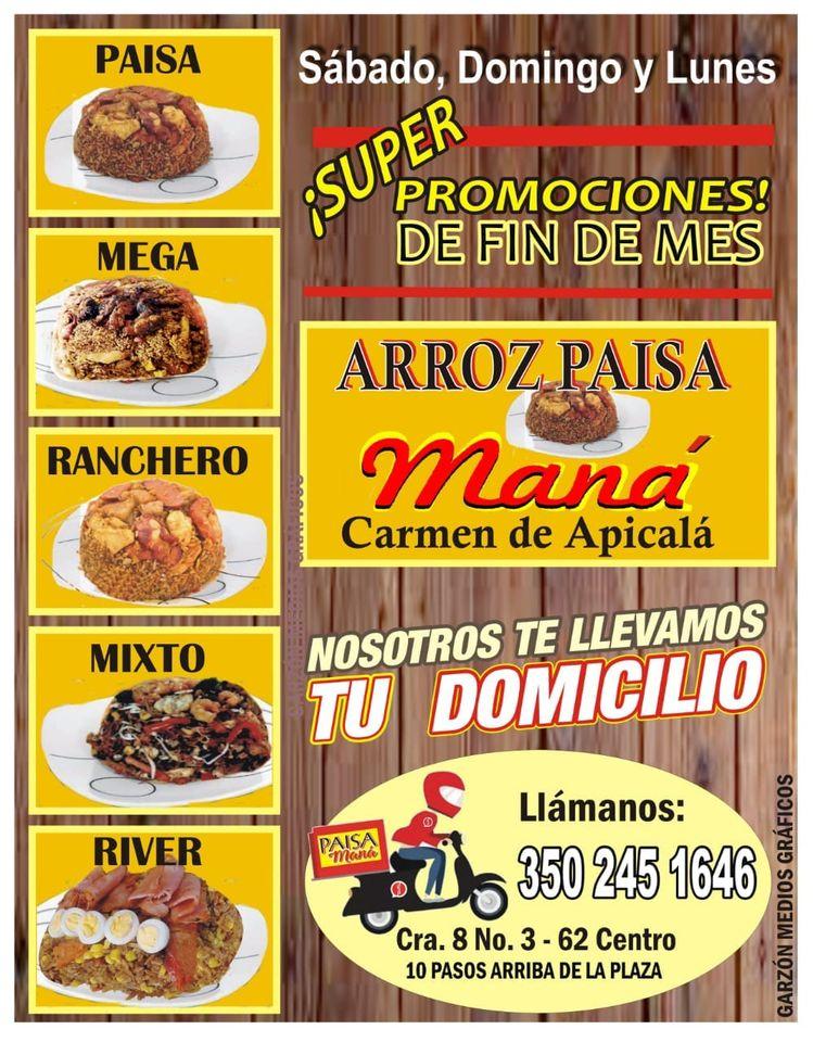 Restaurante Arroz Paisa Munú, Carmen de Apicalá