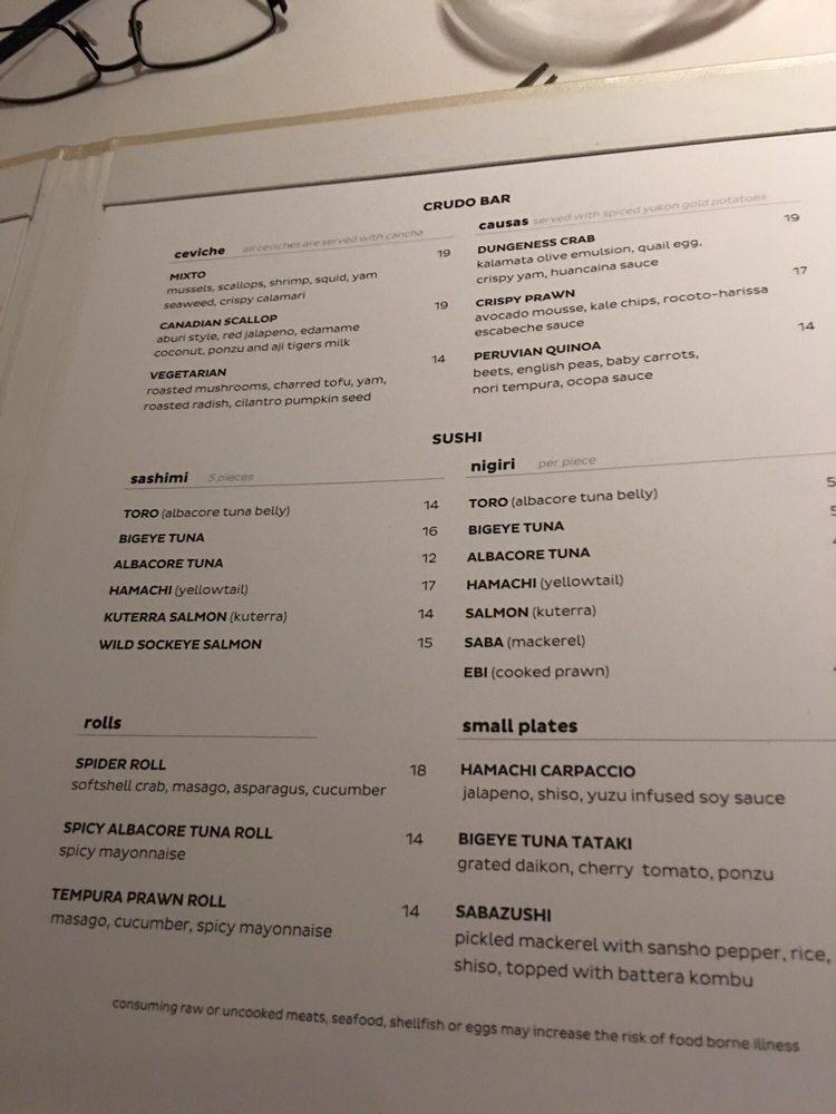 Menu at Ancora Waterfront Dining and Patio restaurant, Vancouver, Howe ...