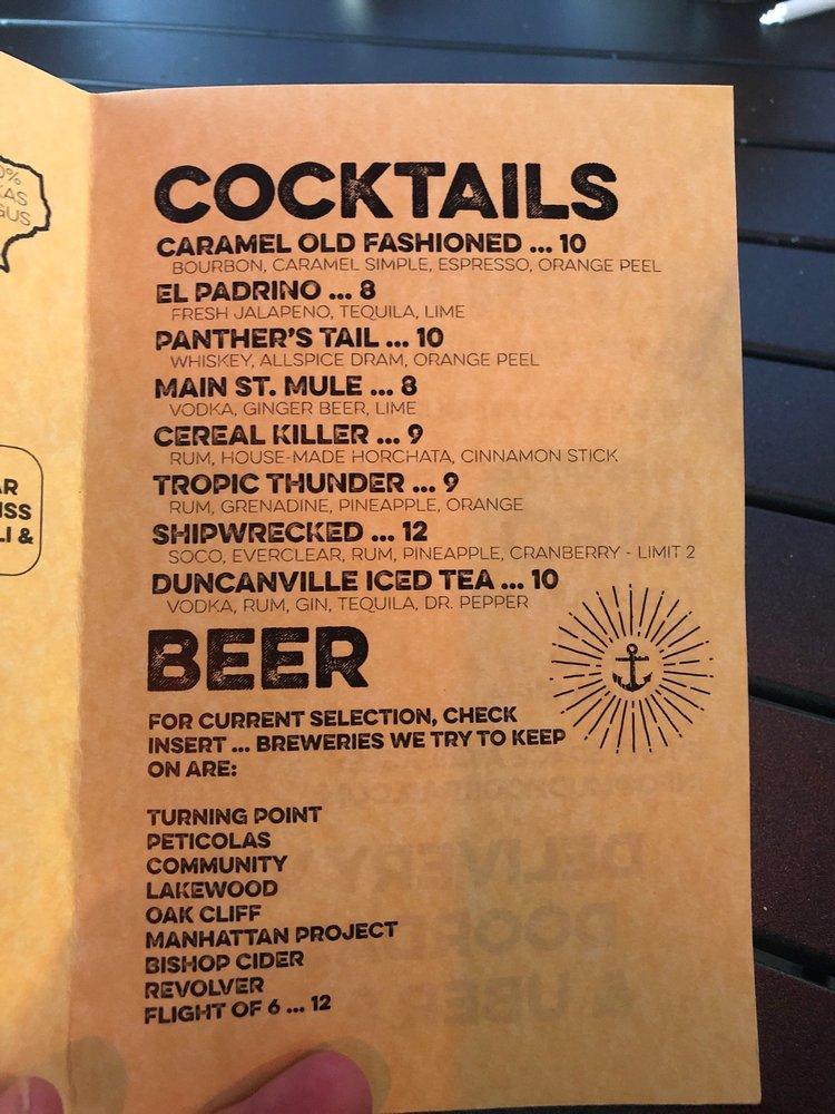 Menu at Mudhook Bar and Kitchen, Duncanville
