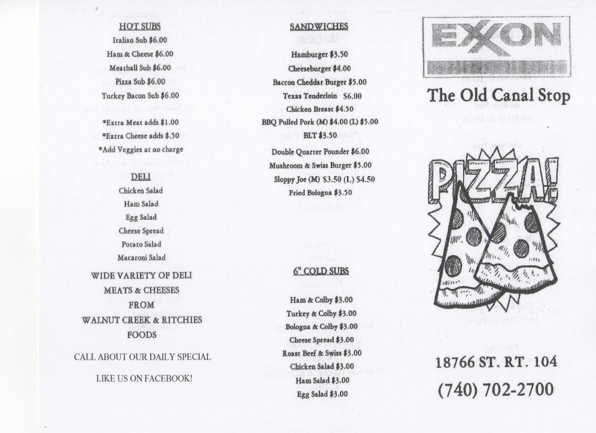 Menu at Old Canal Stop restaurant, Chillicothe