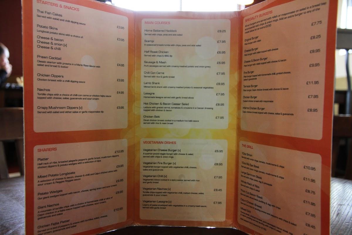 Menu at The Terrace Sports Bar & Kitchen, York
