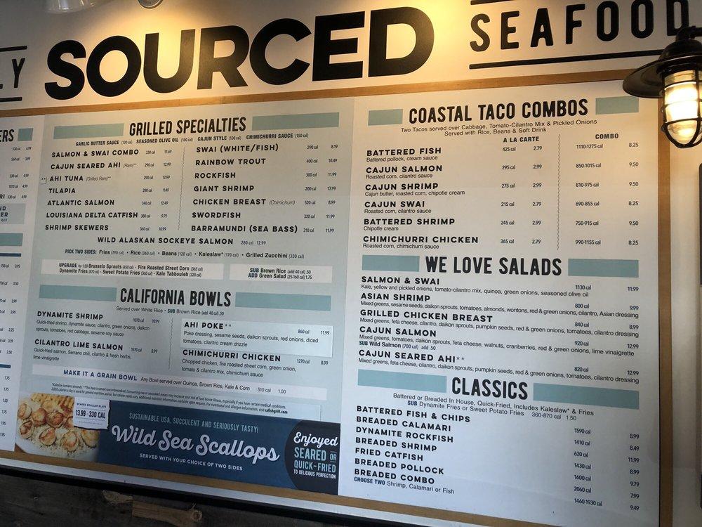 Menu at California Fish Grill restaurant, Brea, 419 S Associated Rd