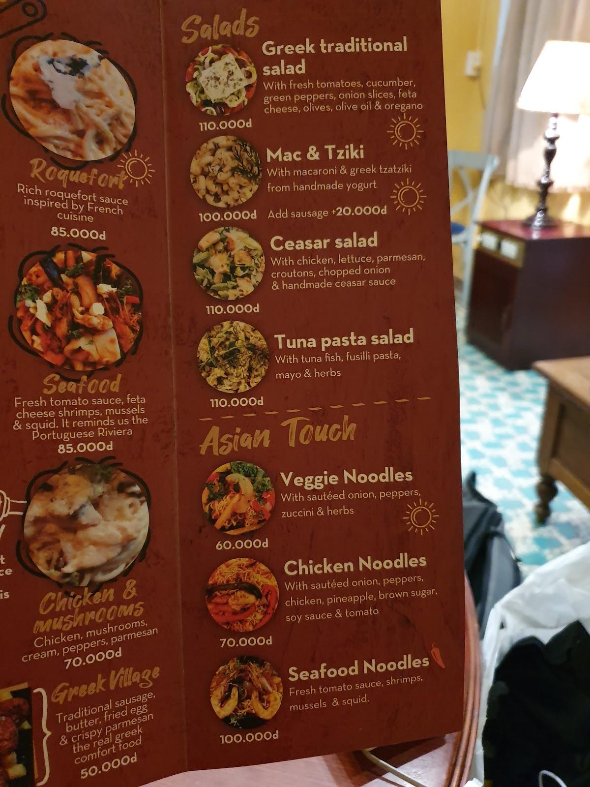 Menu at Macaroni Hoi An restaurant, Hoi An