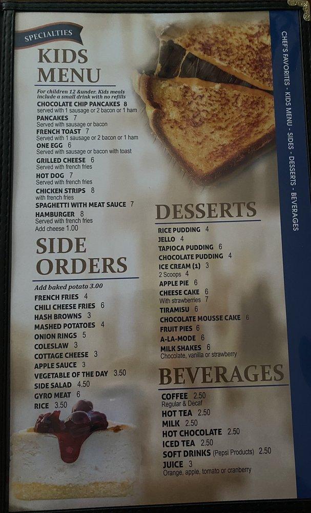 Menu at Old Port Family Dining restaurant, Clawson
