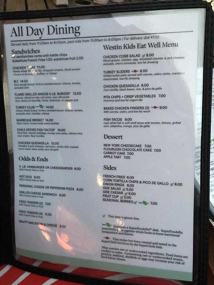 Menu at Mcdowell Market & Grill pizzeria, Scottsdale, The Westin ...
