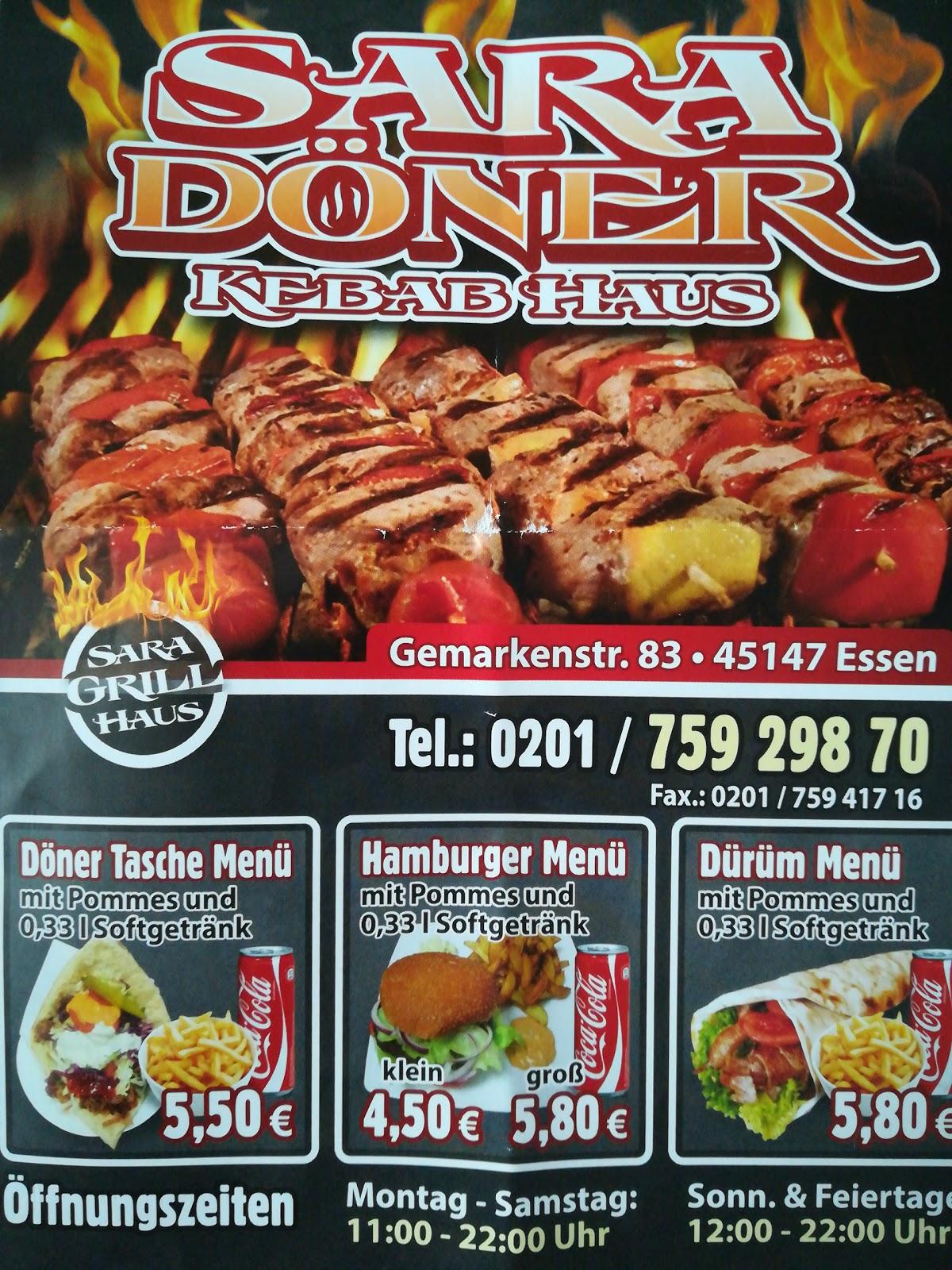 Speisekarte von Sara Döner Kebab Haus restaurant, Essen