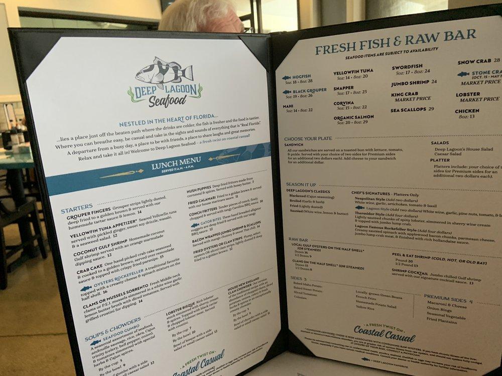 Menu at Deep Lagoon Seafood and Oyster House pub & bar, Fort Myers