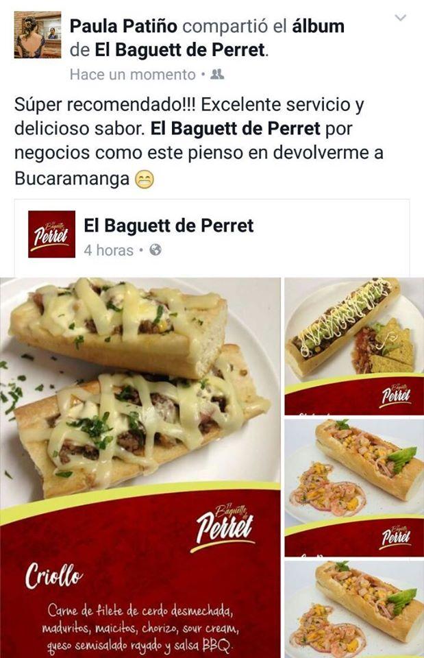 Menu at El Baguette de Perret restaurant, Bucaramanga