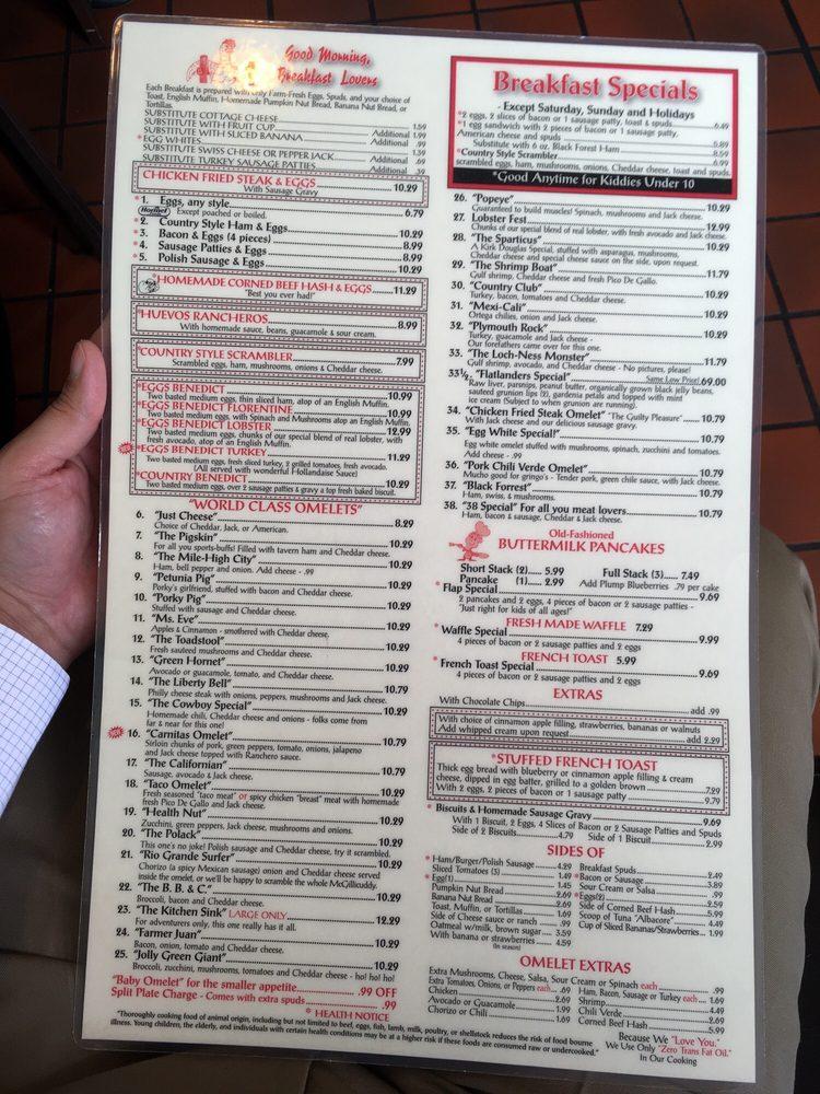 Menu at Omelet House restaurant, Henderson, 316 N Boulder Hwy