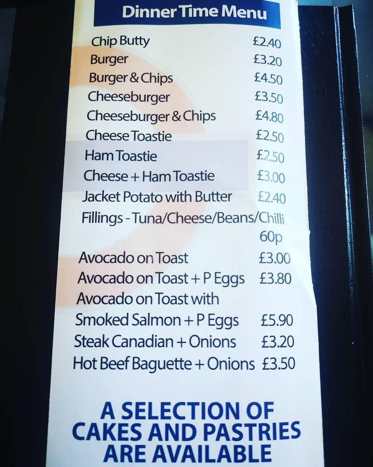 Menu at Station Diner cafe, Leeds