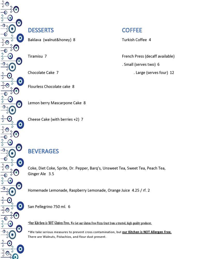 Menu at Duman Pizza - Pizza, Turkish & Greek Cuisine pizzeria, Mandeville
