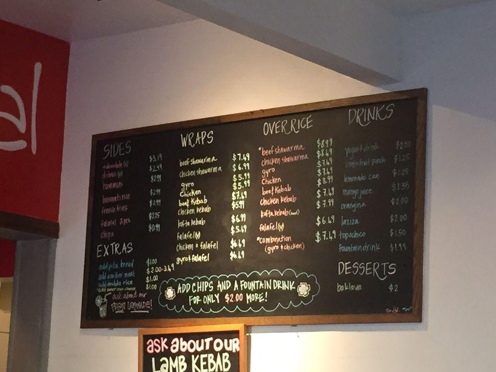 Menu at Halal Bros restaurant, Austin, Guadalupe St