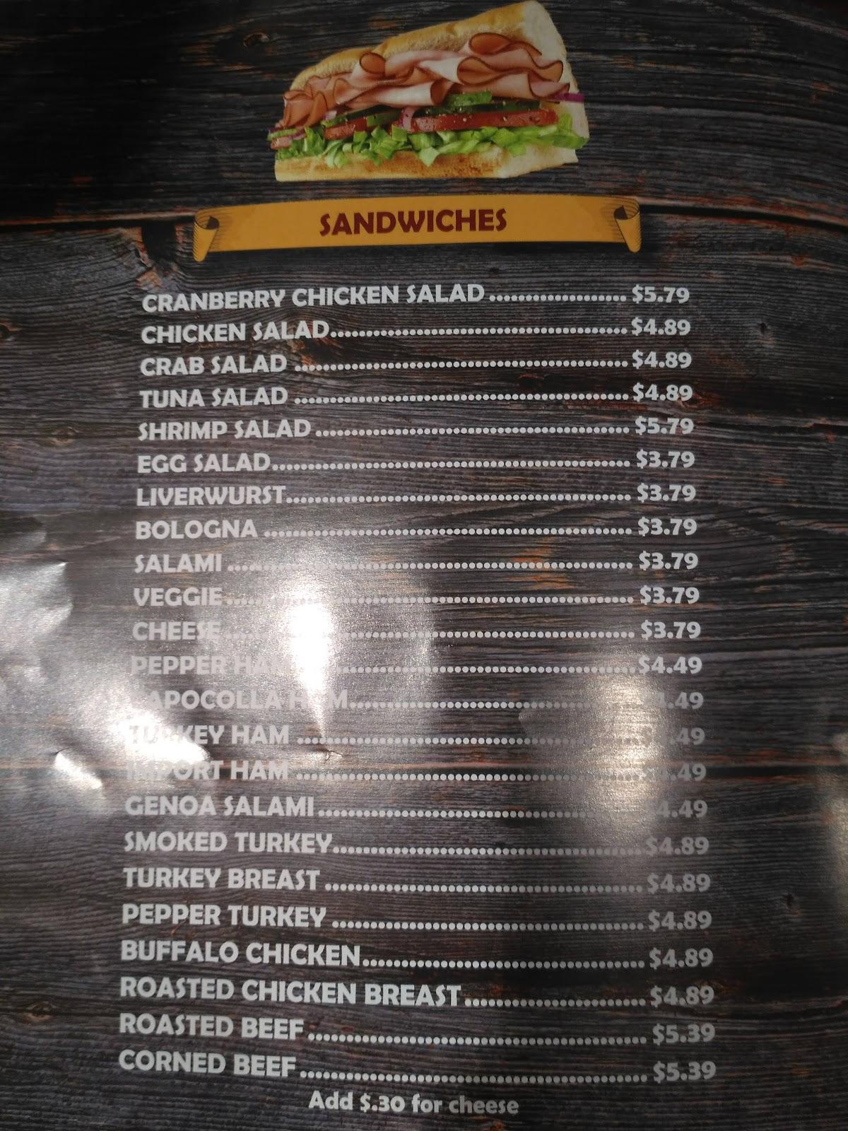 Menu at Museum Deli restaurant, Philadelphia, 333 Spring Garden St