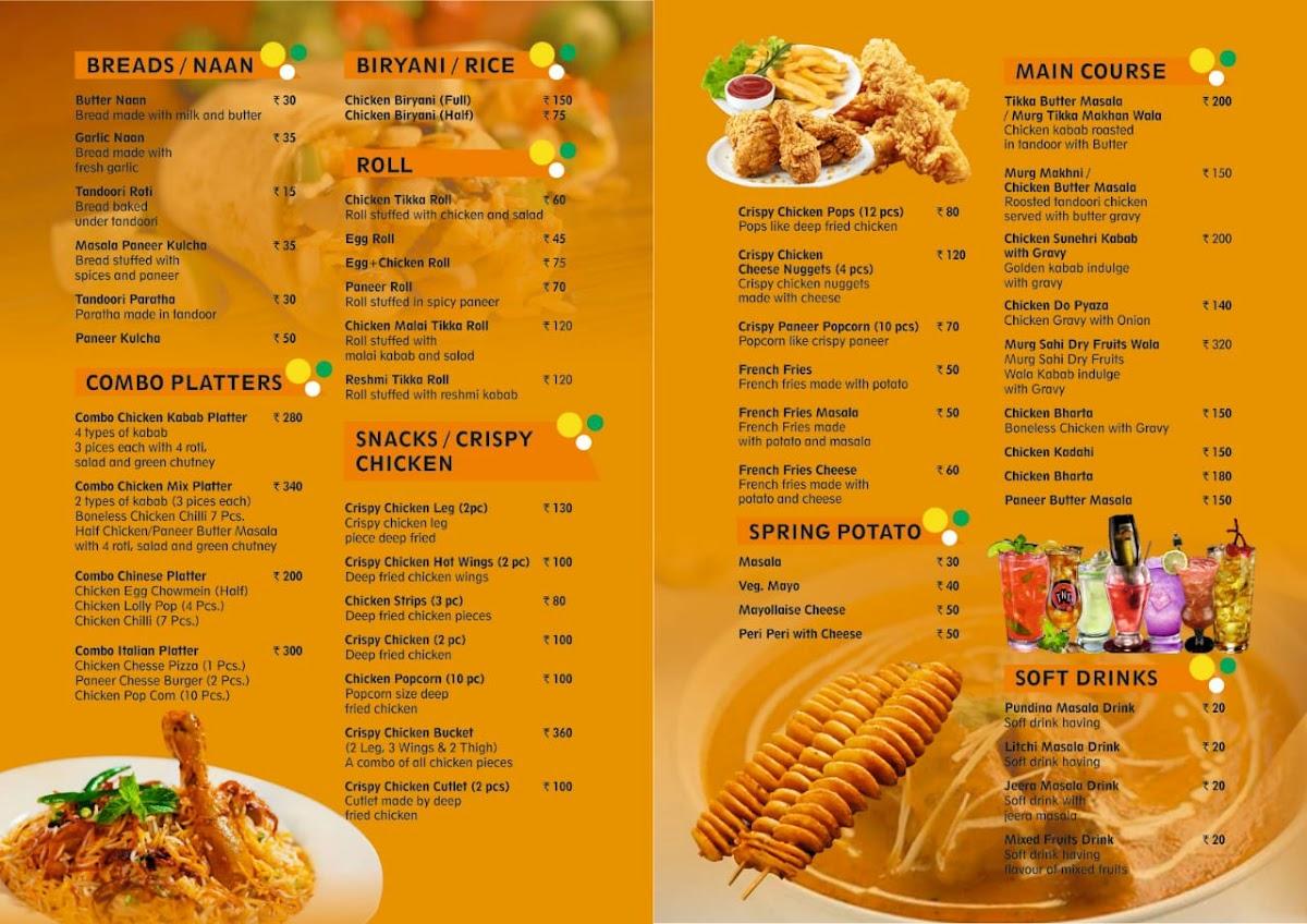 Menu at Snacks Street, Ranchi