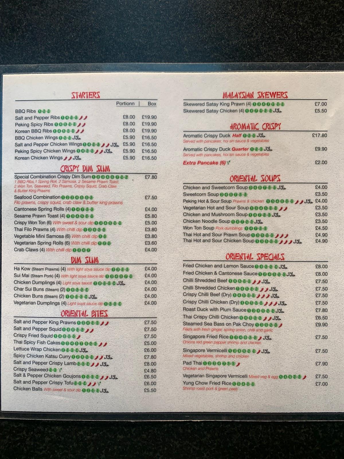 Menu at Wok Express restaurant, Wembley