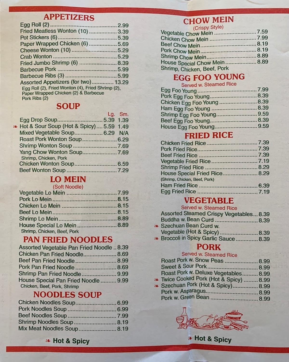Menu at Rice King Express restaurant, Roy