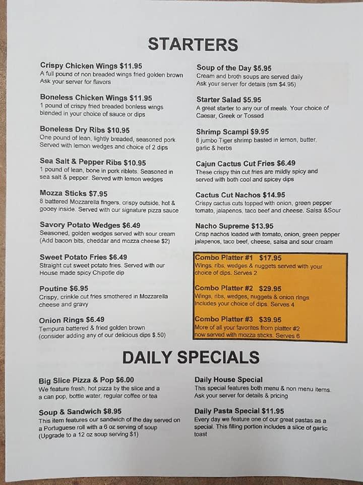 Menu at Amanda Pizza + More restaurant, Shellbrook