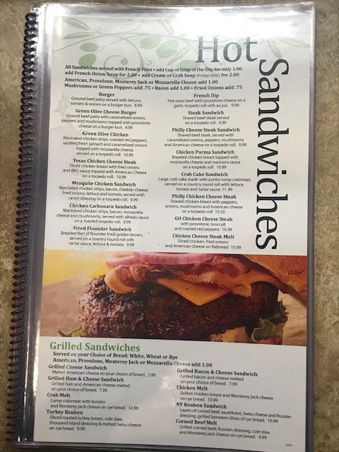 Menu at Green Olive Restaurant, Bridgeton, 610 Shiloh Pike
