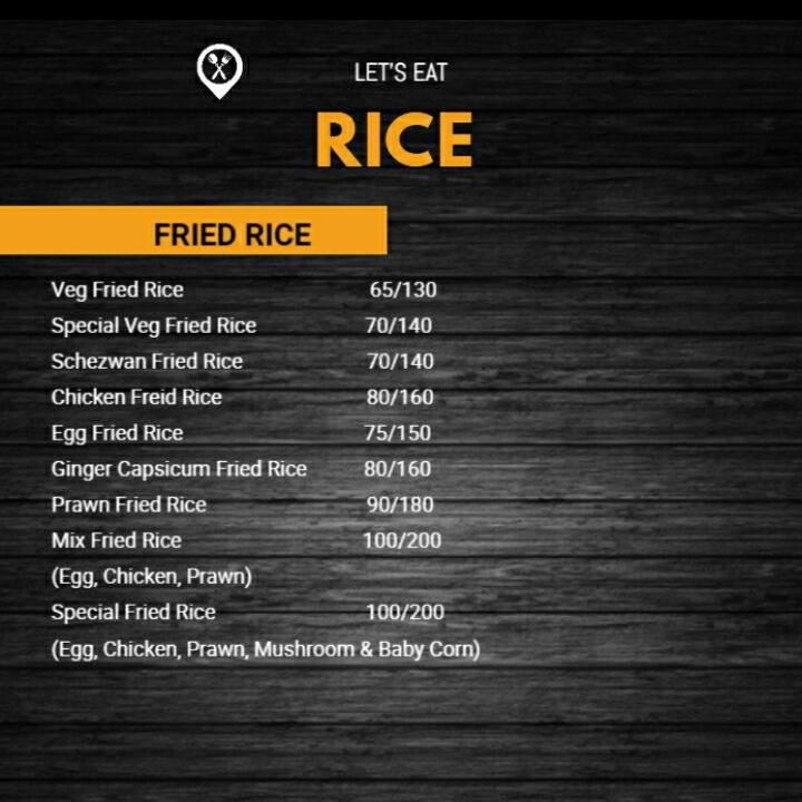 Menu at Let's Eat, Shillong, Pynthorumkhrah