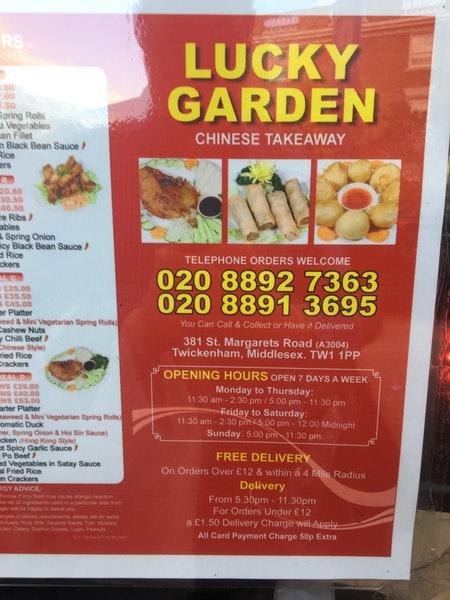 Lucky Garden Chinese Takeaway Menu | Fasci Garden