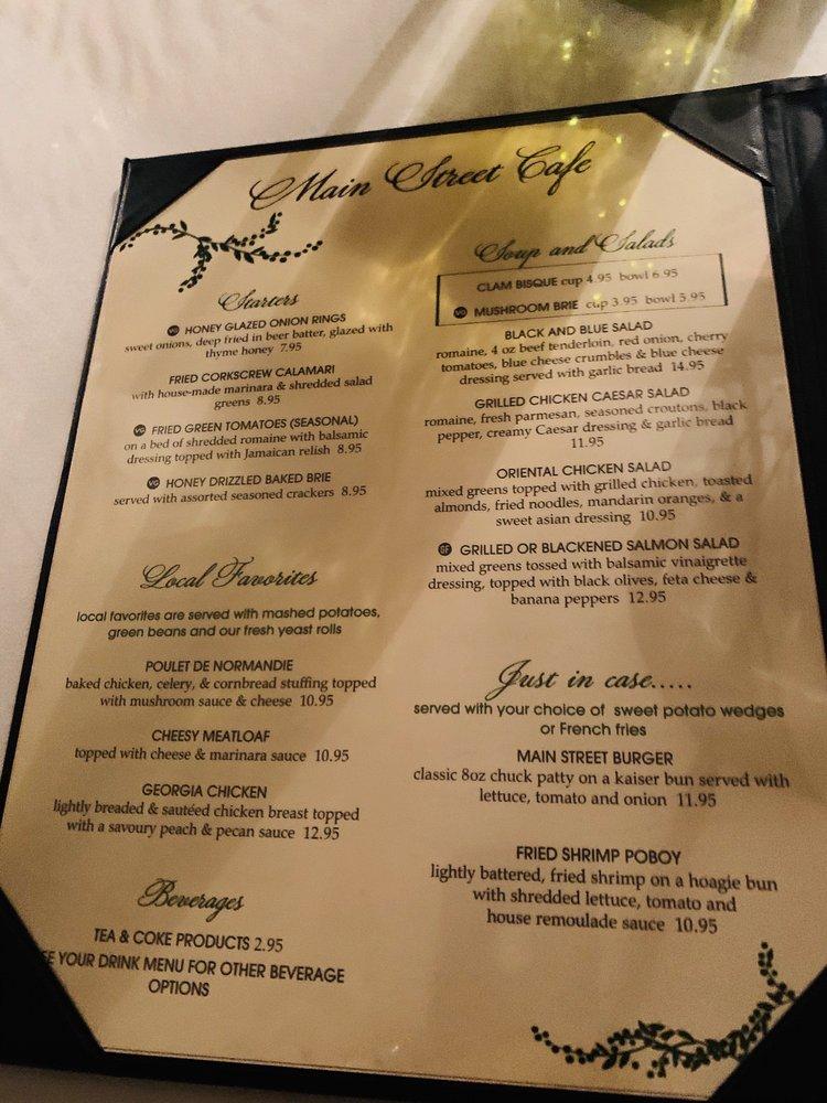 Menu at Main Street Cafe, Madison