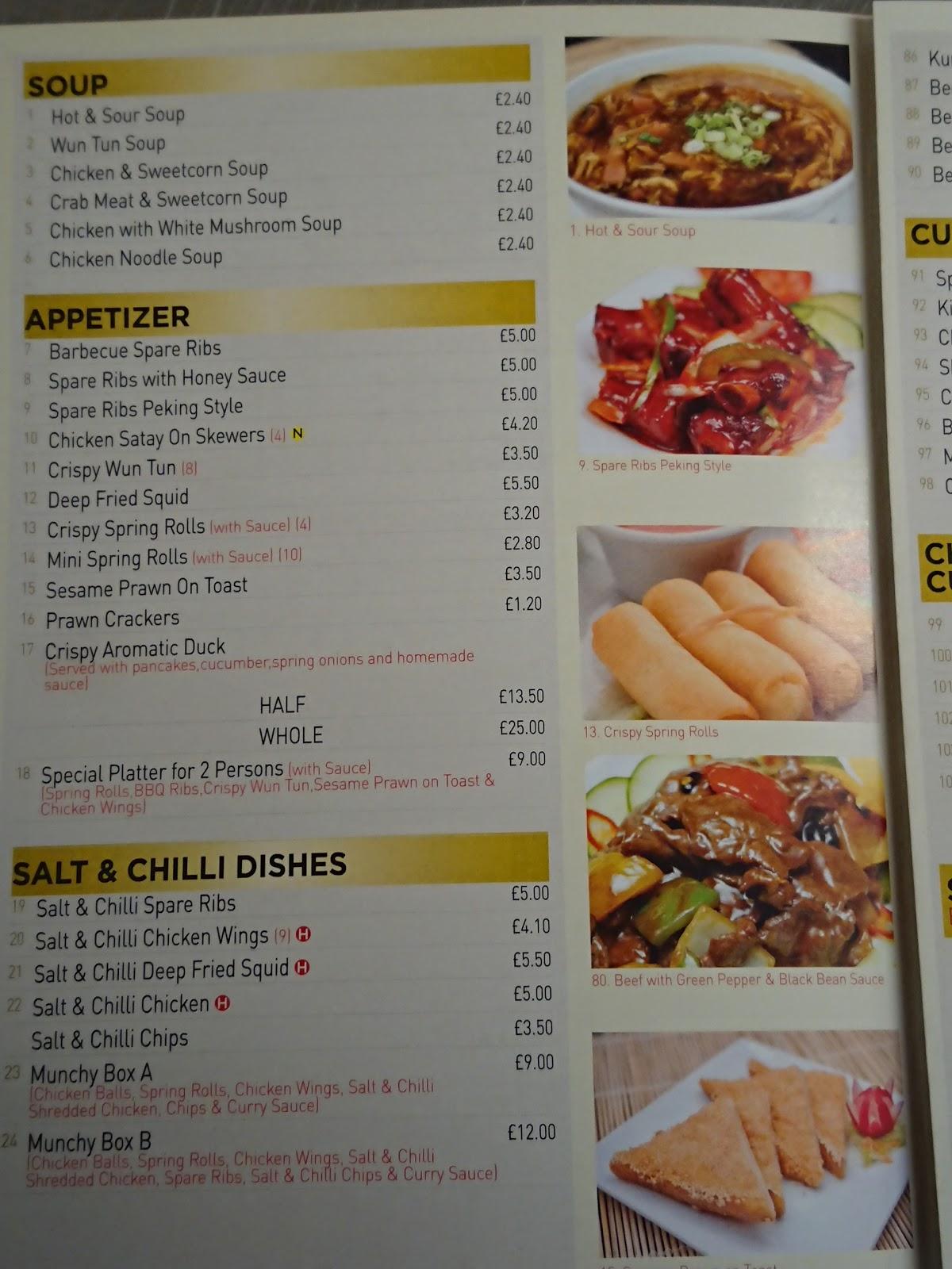 Menu at Thumbs up restaurant, Kilmarnock