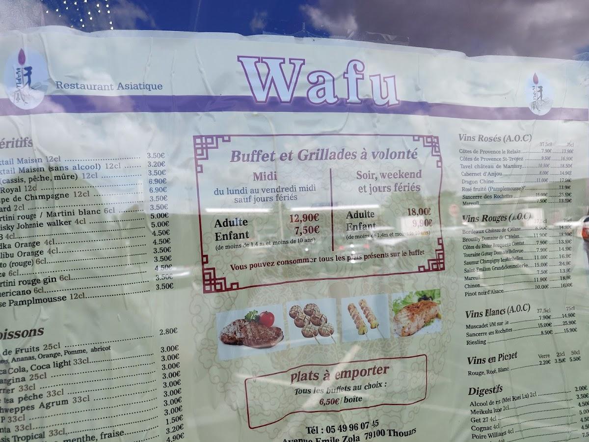 Menu at Wafu restaurant, Thouars
