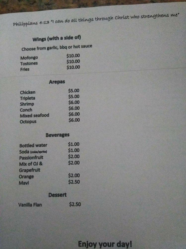 Menu at El Super Mofongo Resbaloso restaurant, Malabar, Port Malabar ...