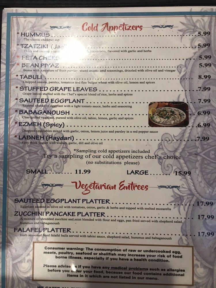 Menu at Mediterranean Kebob House restaurant, Boca Raton