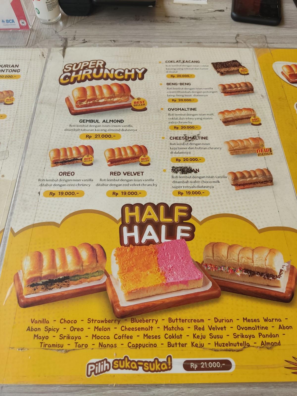 Menu at Roti Gembong Gembul Malang Suhat, Malang