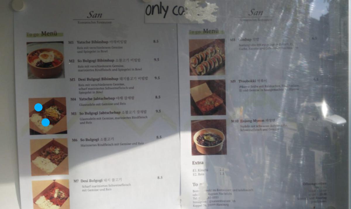 Menu at San Restaurant, Hamburg